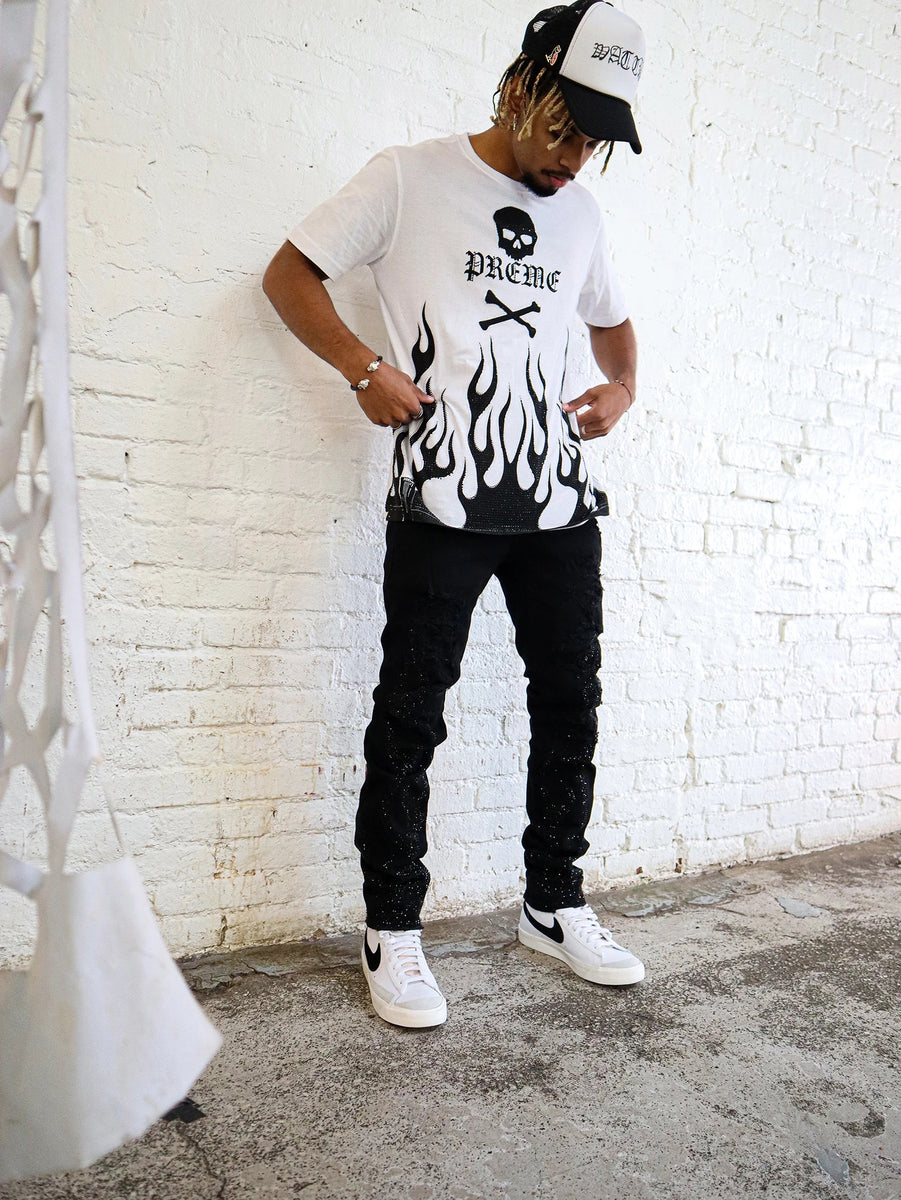 PREME “Flame Black Stoned” Jeans – Denim House